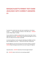 MASSACHUSETTS PERMIT TEST EXAM 2024/2025 WITH CORRECT ANSWERS A+ - DocMerit