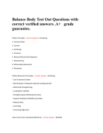Balance Body Test Out Questions with correct verified answers .A+ grade ...
