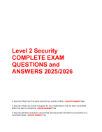 Level 2 Security COMPLETE EXAM QUESTIONS and ANSWERS 2025/2026 - DocMerit