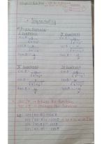 Trignometric ratios and identites hand written notes for JEE - DocMerit