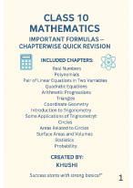 Class 10 Maths Important Formulas | Chapterwise | Full Quick Revision ...