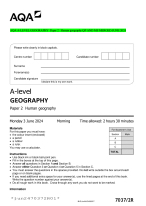 AQA A-LEVEL GEOGRAPHY Paper 2 Human geography QP AND MS MERGED JUNE ...