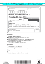 2024 Pearson Edexcel Level 3 GCE History Advanced PAPER 1:Breadth study with interpretations ...