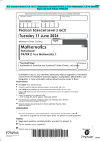 2024 Pearson Edexcel Level 3 GCE Mathematics Advanced PAPER 2: Pure Mathematics 2 Question Pape ...