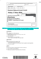 2024 Pearson Edexcel Level 3 GCE Business Advanced Subsidiary PAPER 1: Marketing and People Ques ...