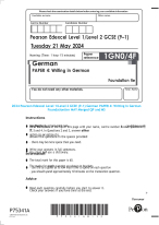 2024 Pearson Edexcel Level 1/Level 2 GCSE (9–1) German PAPER 4: Writing ...