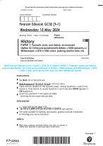 2024 Pearson Edexcel Level 1/Level 2 GCSE (9–1) History PAPER 1 ...
