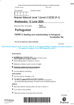 2024 Pearson Edexcel Level 1/Level 2 GCSE (9–1) Portuguese PAPER 3 ...