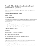 Understanding Limits and Continuity in Calculus - DocMerit