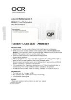 OCR A Level Maths 2025 | Pure Mathematics Paper 726654 + Mark Scheme ...