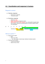 4.5 Coordination and response in humans - Summary Biology for Edexcel ...