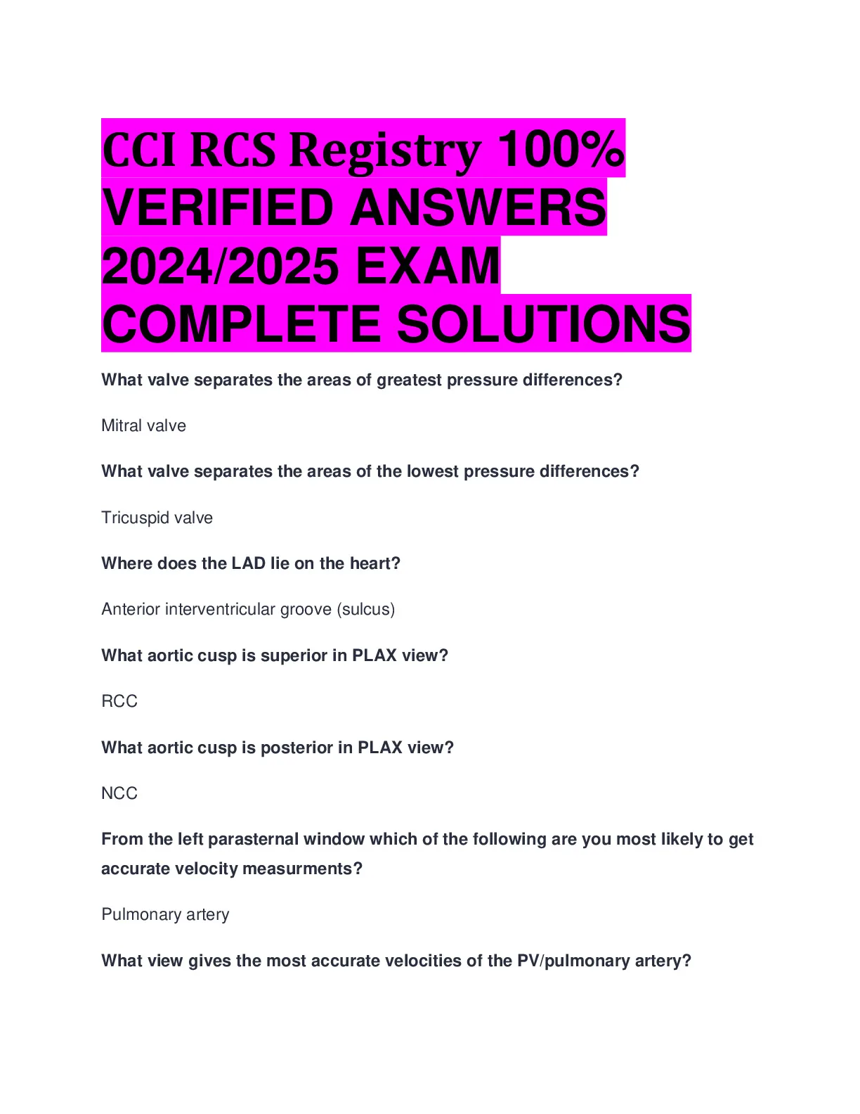 CCI RCS Registry 100% VERIFIED ANSWERS 2024/2025 EXAM COMPLETE ...