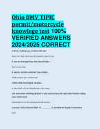 Ohio BMV TIPIC permit/motorcycle knowledge test-with 100% verified ...