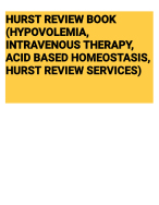HURST REVIEW BOOK (HYPOVOLEMIA,INTRAVENOUS THERAPY ACID BASED ...