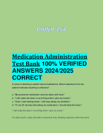 Medication Administration Test Bank 100% VERIFIED ANSWERS 2024/2025 ...