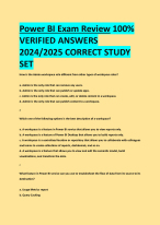 Power BI Exam Review 100% VERIFIED ANSWERS 2024/2025 CORRECT STUDY SET ...