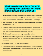 ASA Powerplant Exam Questions And Answers (verified 100% correctly ...