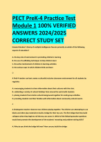 PECT PreK-4 Practice Test Module 1 100% VERIFIED ANSWERS 2024/2025 ...