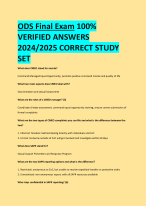 ODS Final Exam 100% VERIFIED ANSWERS 2024/2025 CORRECT STUDY SET - DocMerit