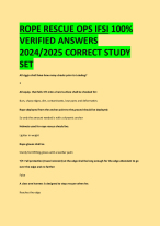 ROPE RESCUE OPS IFSI 100% VERIFIED ANSWERS 2024/2025 CORRECT STUDY SET - DocMerit