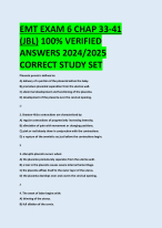 EMT EXAM 6 CHAP 33-41 (JBL) 100% VERIFIED ANSWERS 2024/2025 CORRECT ...