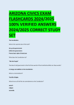 ARIZONA CIVICS EXAM FLASHCARDS 2024/2025 100% VERIFIED ANSWERS 2024/ ...