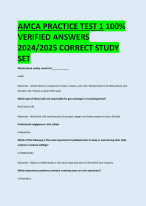AMCA PRACTICE TEST 1 100% VERIFIED ANSWERS 2024/2025 CORRECT STUDY SET ...