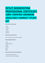 INTUIT BOOKKEEPING PROFESSIONAL CERTIFICATE 100% VERIFIED ANSWERS 2024/ ...