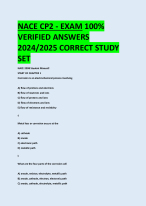 NACE CP2 - EXAM 100% VERIFIED ANSWERS 2024/2025 CORRECT STUDY SET ...