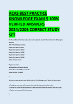 ACAS Best Practice Knowledge Exam 2 Latest Update 2024-2025 Actual Exam ...