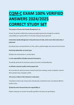 CQM-C Exam Questions and Answers – Graded A+ – 2025/2026 Edition - DocMerit