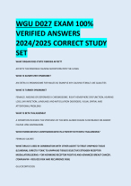 WGU D027 EXAM 100% VERIFIED ANSWERS 2024/2025 CORRECT STUDY SET - DocMerit