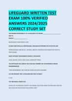 LIFEGUARD WRITTEN TEST EXAM 100% VERIFIED ANSWERS 2024/2025 CORRECT ...