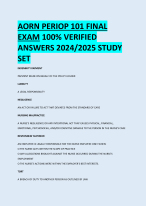 AORN PERIOP 101 FINAL EXAM 100% VERIFIED ANSWERS 2024/2025 STUDY SET ...