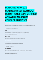 IAAI CFI & NFPA 921 FLASHCARD SET (WITHOUT DEFINITIONS) 100% VERIFIED ANSWERS 2024/2025 CORRECT ...