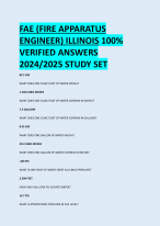 FAE (Fire Apparatus Engineer) Illinois Latest Update 2024-2025 Exam 250 ...
