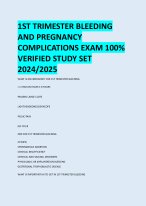 1ST TRIMESTER BLEEDING AND PREGNANCY COMPLICATIONS EXAM 100% VERIFIED ...