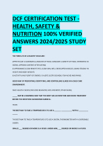 DCF CERTIFICATION TEST - HEALTH, SAFETY & NUTRITION 100% VERIFIED ...
