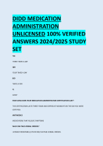DIDD MEDICATION ADMINISTRATION UNLICENSED 100% VERIFIED ANSWERS 2024/ ...