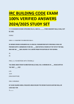 IRC BUILDING CODE EXAM 100% VERIFIED ANSWERS 2024/2025 STUDY SET - DocMerit