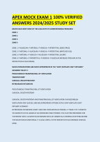 APEX MOCK EXAM 1 100% VERIFIED ANSWERS 2024/2025 STUDY SET - DocMerit