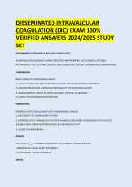 DISSEMINATED INTRAVASCULAR COAGULATION (DIC) EXAM 100% VERIFIED ANSWERS ...
