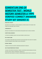 Edmentum End of Semester Test - World History Semester A Latest Update ...