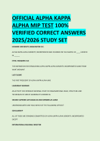OFFICIAL ALPHA KAPPA ALPHA MIP TEST 100% VERIFIED CORRECT ANSWERS 2025/ ...