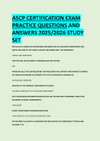 ASCP CERTIFICATION EXAM PRACTICE QUESTIONS AND ANSWERS 2025/2026 STUDY SET - DocMerit