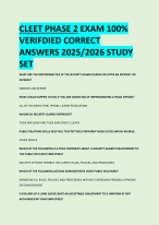 CLEET PHASE 2 EXAM 100% VERIFDIED CORRECT ANSWERS 2025/2026 STUDY SET ...