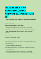 CLEET PHASE 1 100% VERIFDIED CORRECT ANSWERS 2025/2026 STUDY SET - DocMerit