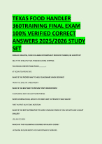 Texas Food Managers Certification Exam (Learn2Serve 360training) 100% ...