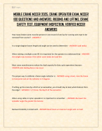 MOBILE CRANE NCCER 2025, CRANE OPERATOR EXAM, NCCER 100 QUESTIONS AND ...