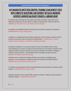 NYS Mandated Infection Control Training EXAM-LATEST UPDATE 2025 ...